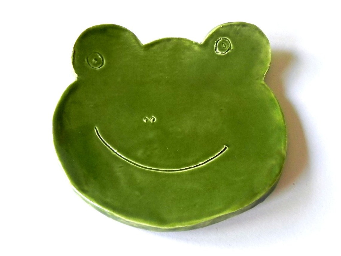 Frog Ceramic Plate Green Dish Animal Spoon Rest St Patrick Day - Etsy