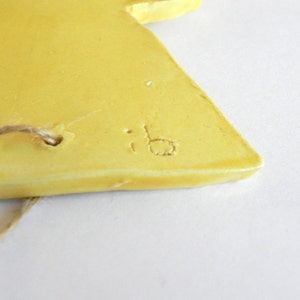 Yellow Chicken Ceramic Ornament Animal Pottery Red Dots Eco Friendly - Etsy