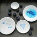 Blue Heart Ceramic Ring Dish, Custom Porcelain Heart Plate, Love White ...