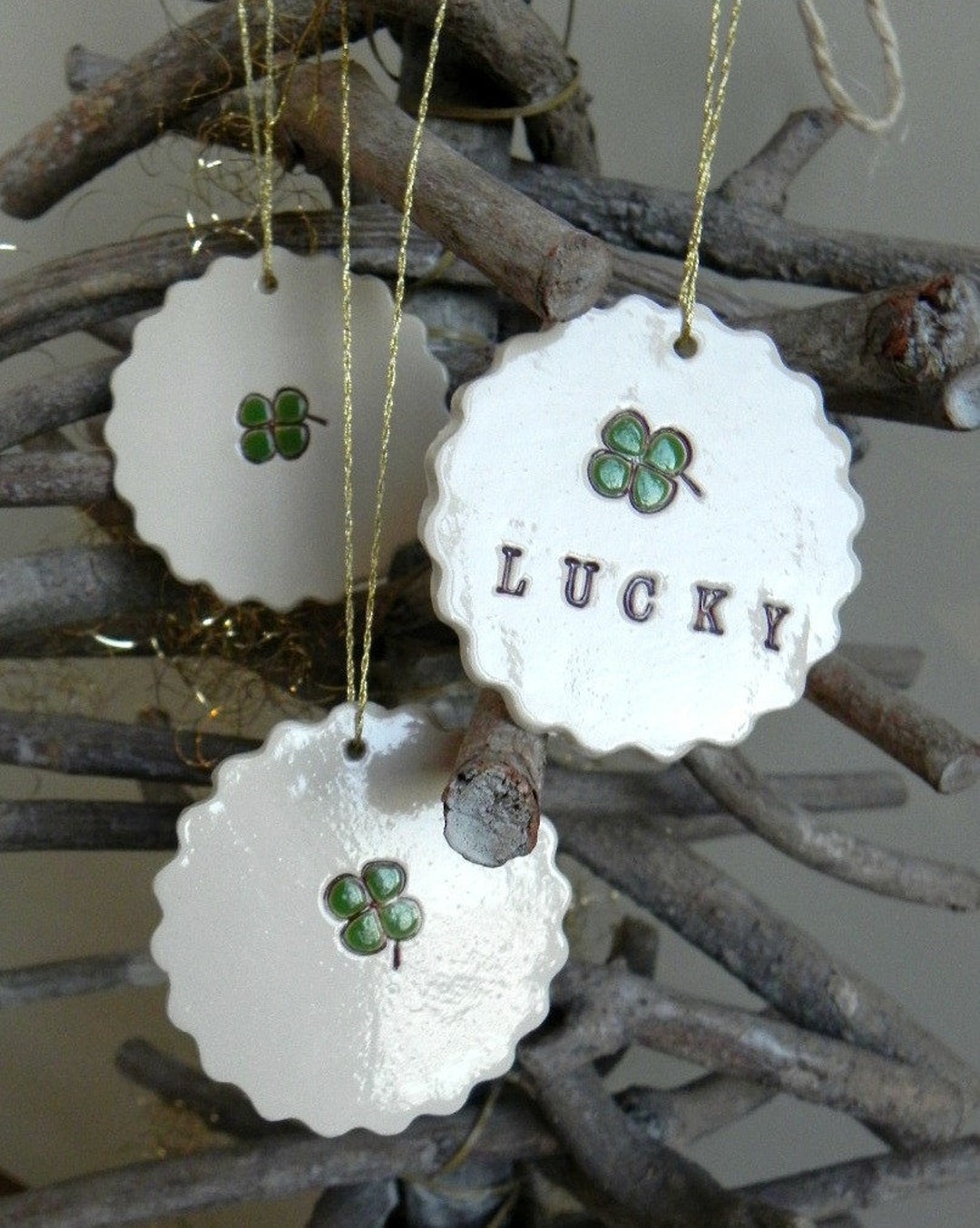 Lucky Clover Ceramic Ornaments, 4 Leaves Clover Wedding Gift, Babi ...