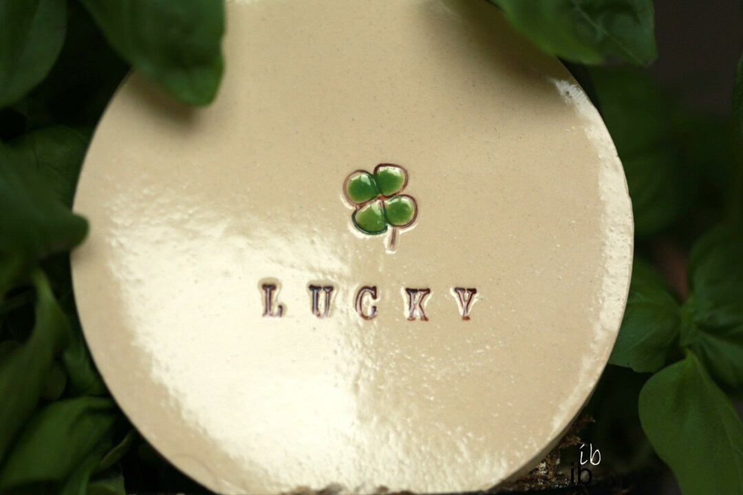 4 Leaf Clover Pottery Dish Personalized Lucky and Love - Etsy