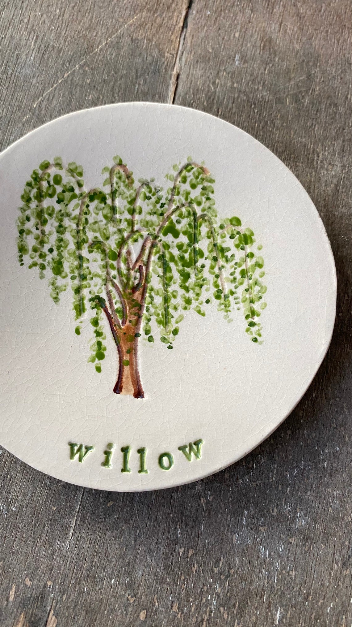 Personalized Willow Tree Ring Holder, Nature Lover Ceramic Ring Dish ...