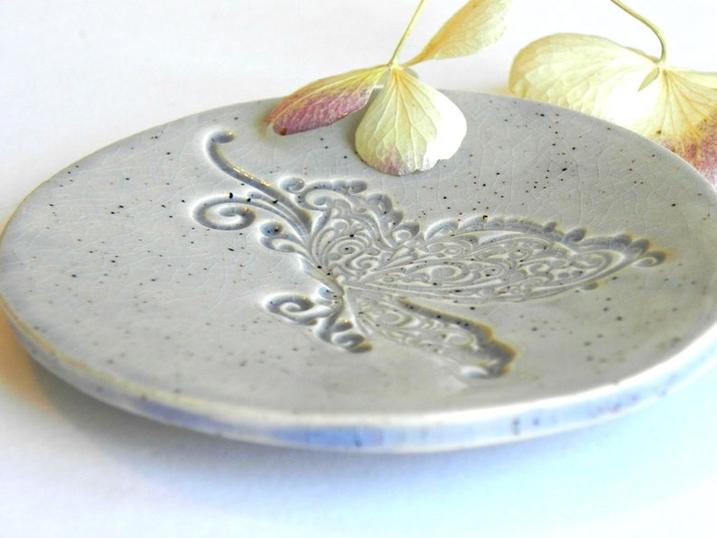 Butterfly Ceramic Ring Dish Lace Pattern Butterfly Pottery - Etsy