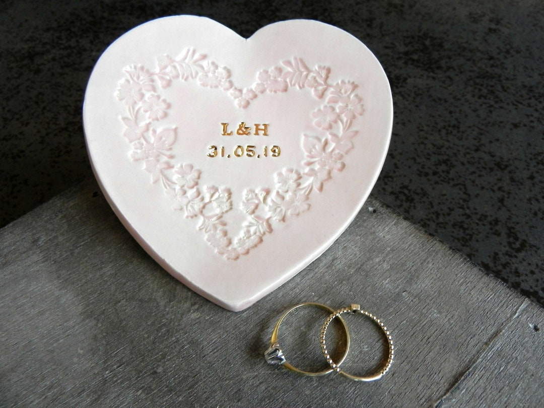 Personalized Ceramic Trinket Dish With Gold Letters, Bridal Party Gifts ...