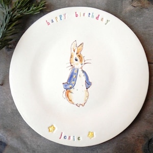 Personalized Ceramic Birthday Cake Plate, Custom Colorful Dessert Plate ...