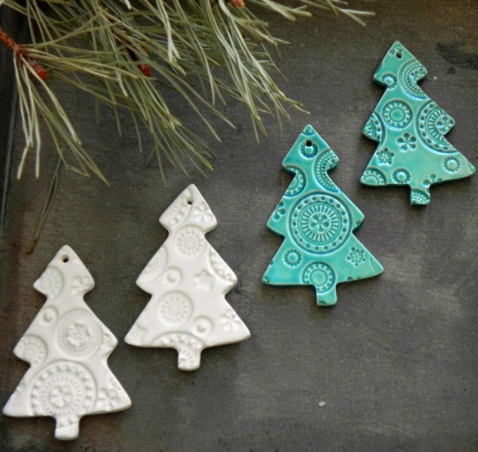 Ceramic Christmas Tree Ornaments, Handmade Ceramic Tree Pottery ...