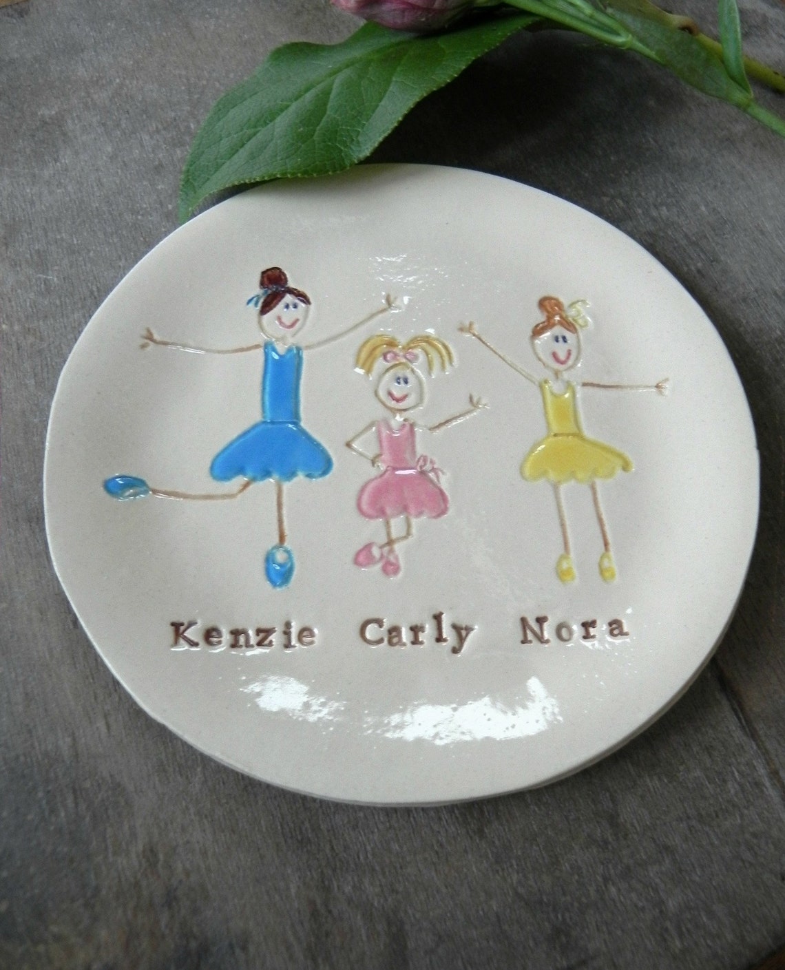 Personalized Ballerinas Ceramic Plate Sister Ballet Dancers | Etsy