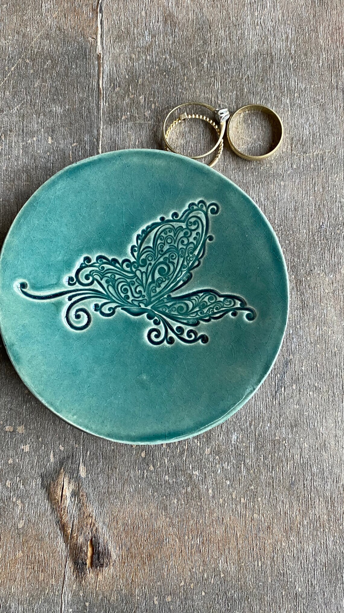 Butterfly Ceramic Ring Dish Lace Pattern Butterfly Pottery - Etsy