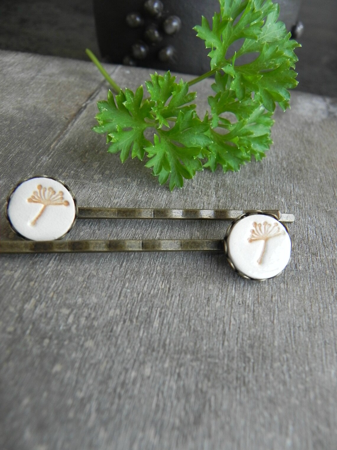 Porcelain Dandelion Bobby Pins Boho Ceramic Hair Pins Set of | Etsy