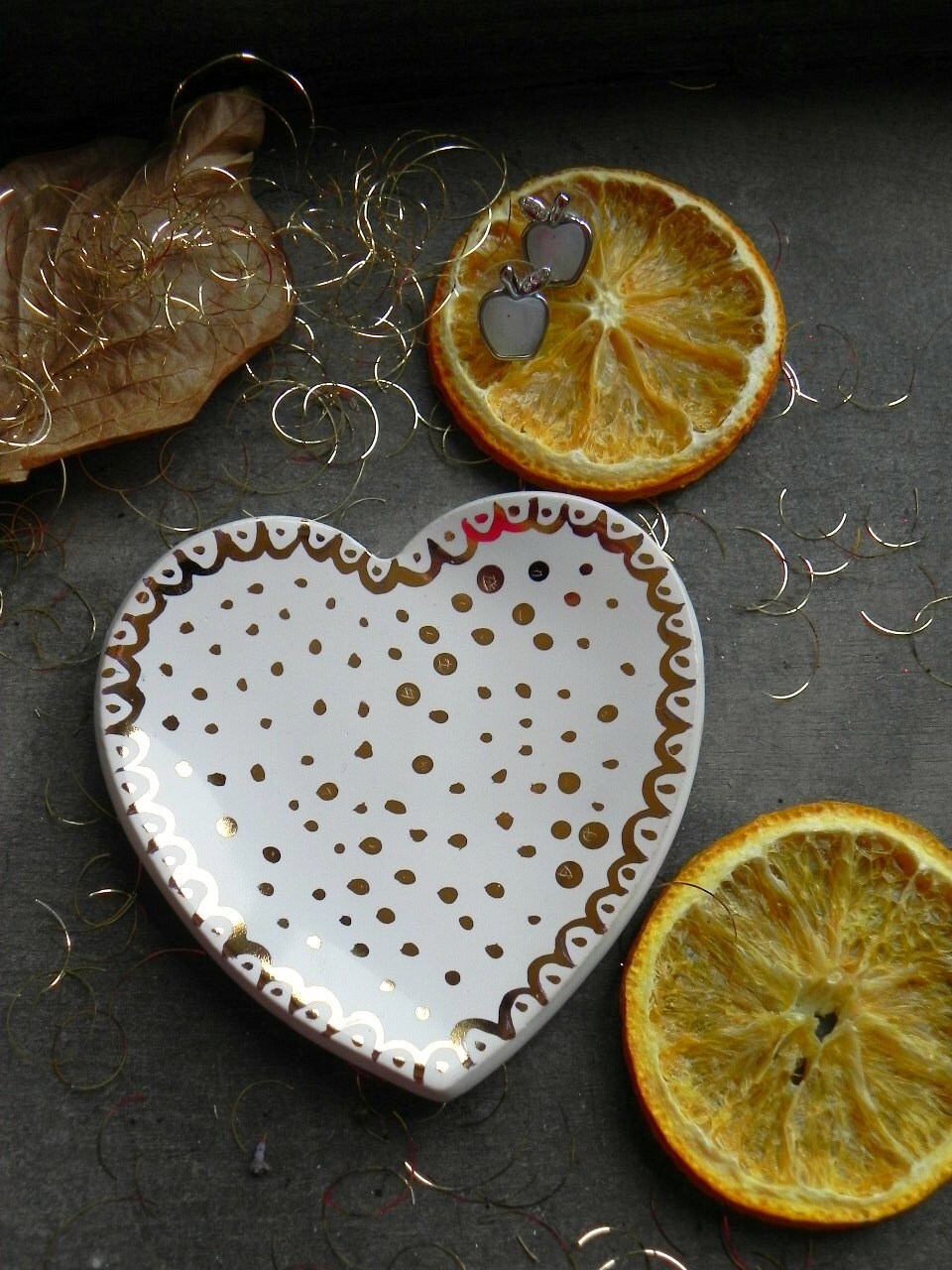 Heart Jewelry Dish Gold Wedding Ceramic Ring Dish Bridal | Etsy