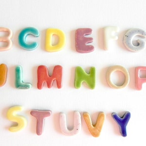 Ceramic Letters, Custom Mosaic Tiles, Personalized Small Colorful ...
