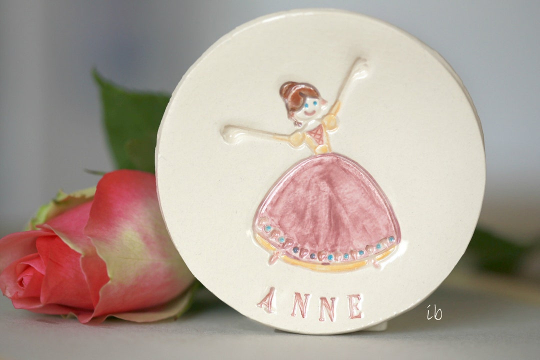 Princess Ceramic Plate Personalized Ceramic Dish Custom Ceramic Flower ...