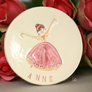 Princess Ceramic Plate Personalized Ceramic Dish Custom Ceramic Flower ...