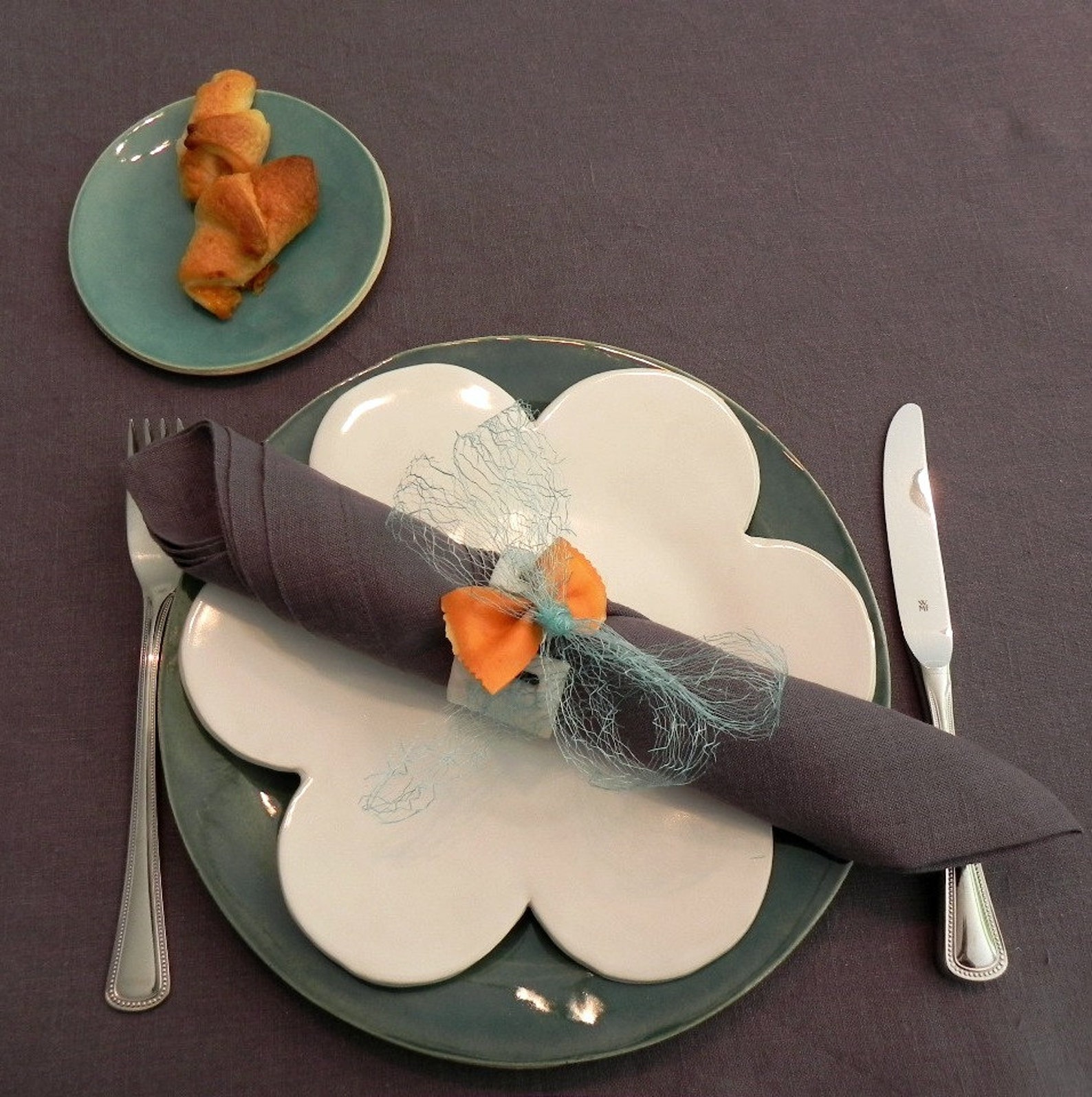 Ceramic Service Plate Snow White Flower Dessert Plate Pottery - Etsy