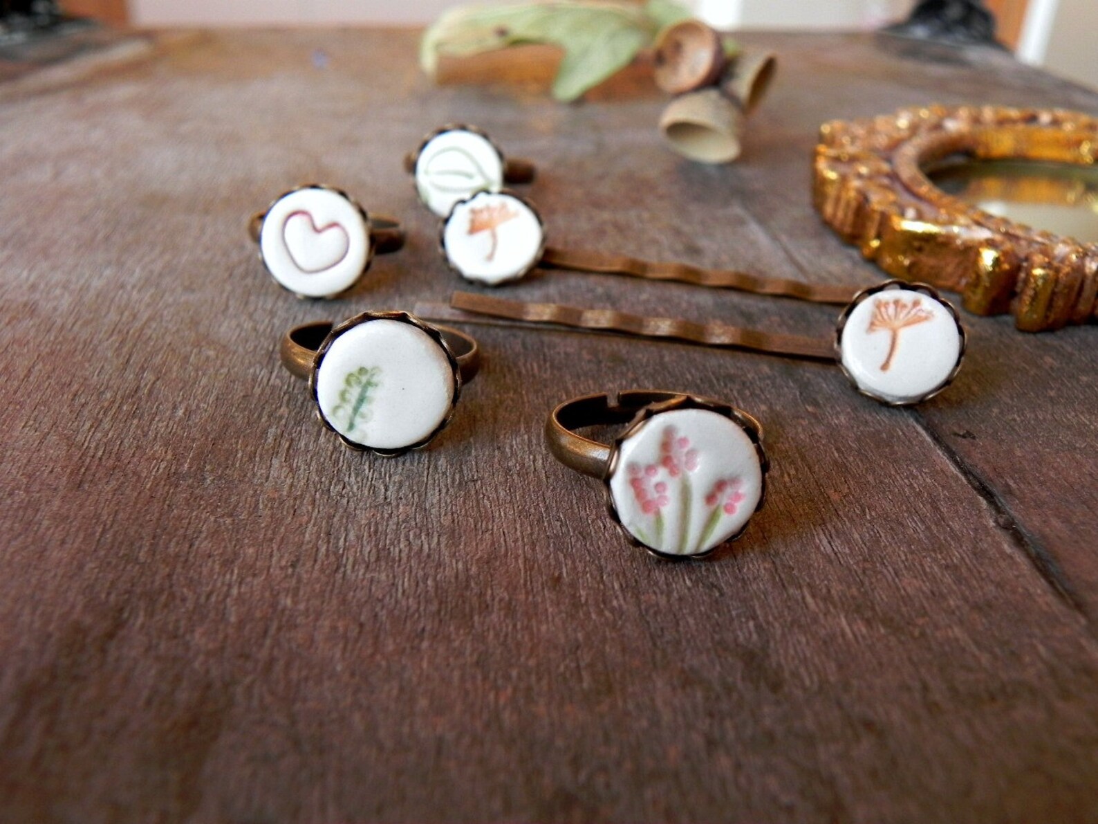 Porcelain Dandelion Bobby Pins Boho Ceramic Hair Pins Set of | Etsy