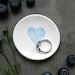 Blue Heart Ceramic Ring Dish, Custom Porcelain Heart Plate, Love White ...