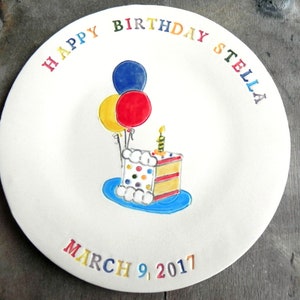 Personalized Ceramic Birthday Cake Plate Custom Colorful - Etsy