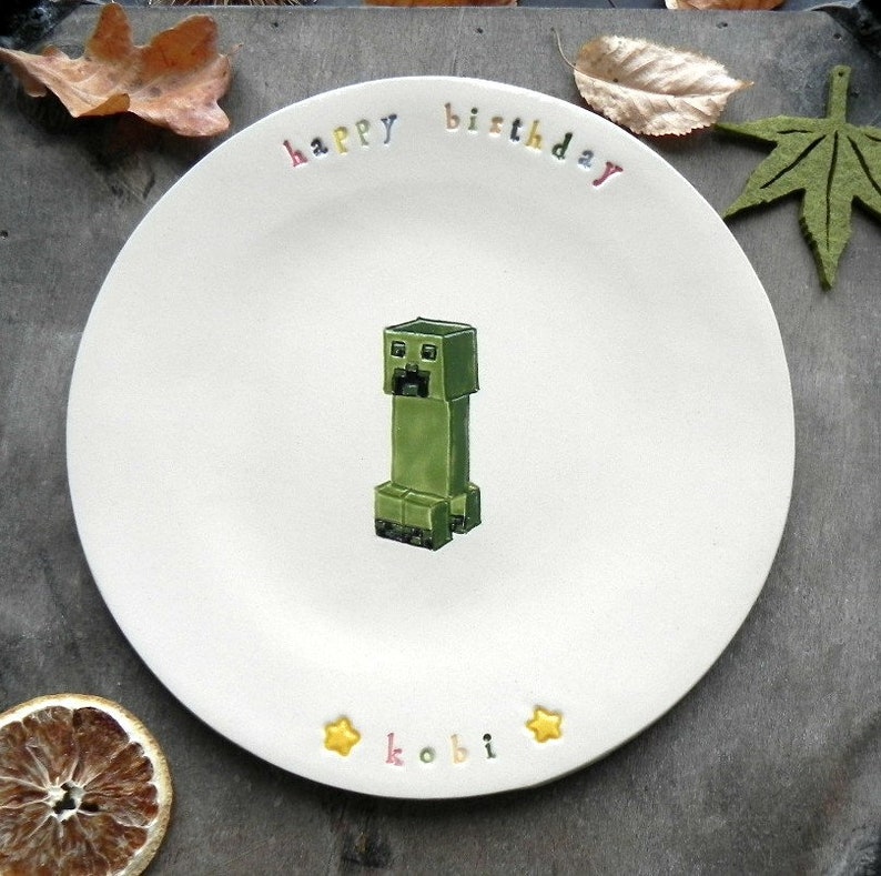 Personalized Ceramic Birthday Plate Custom Colorful Dessert - Etsy