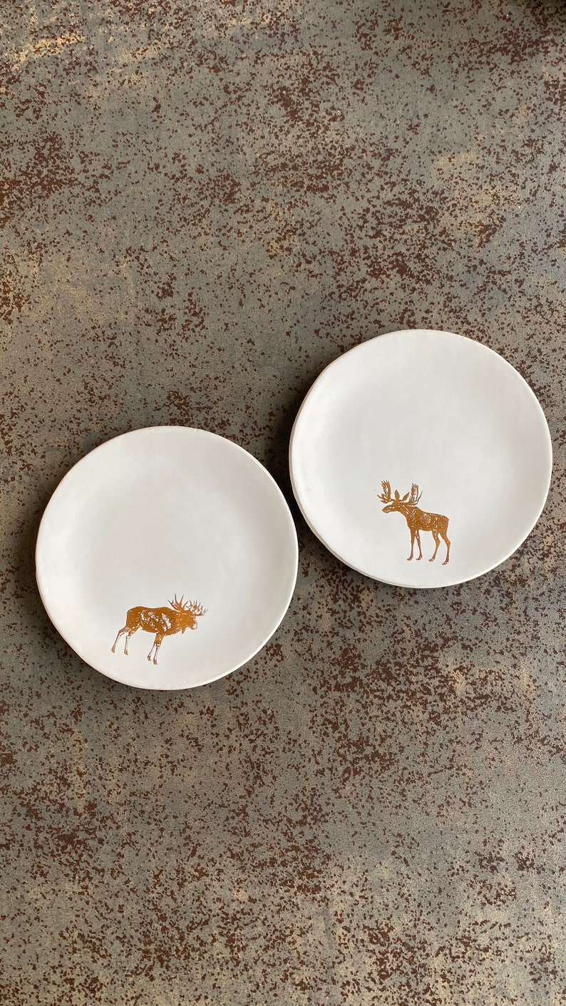 Gold Deer Moose Elk Plate Woodland Christmas Ring Holder - Etsy