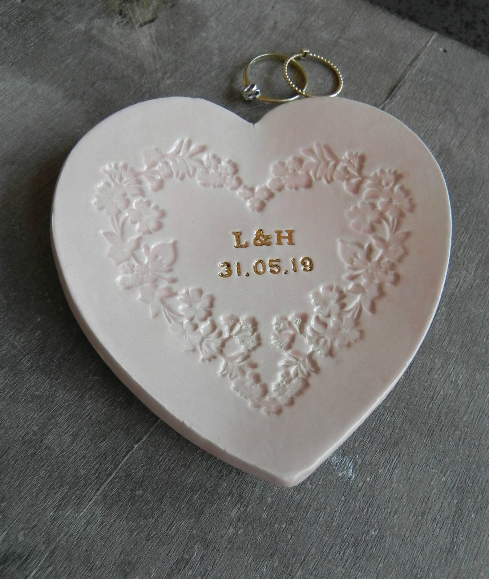 Personalized Ceramic Trinket Dish With Gold Letters Bridal - Etsy