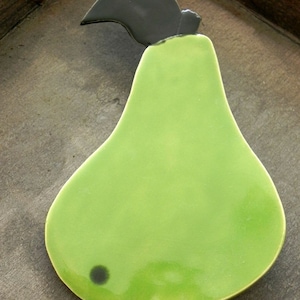 Ceramic Pear Plate Green Dish Fruit Spoon Rest Eco Friendly Material - Etsy