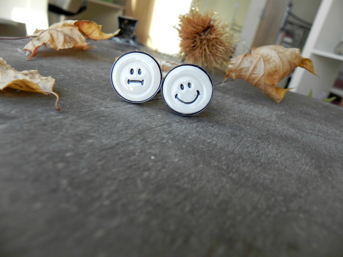 Smile Happy Face Cuff Links Emoji Cuff Links Sad Face Emoji | Etsy