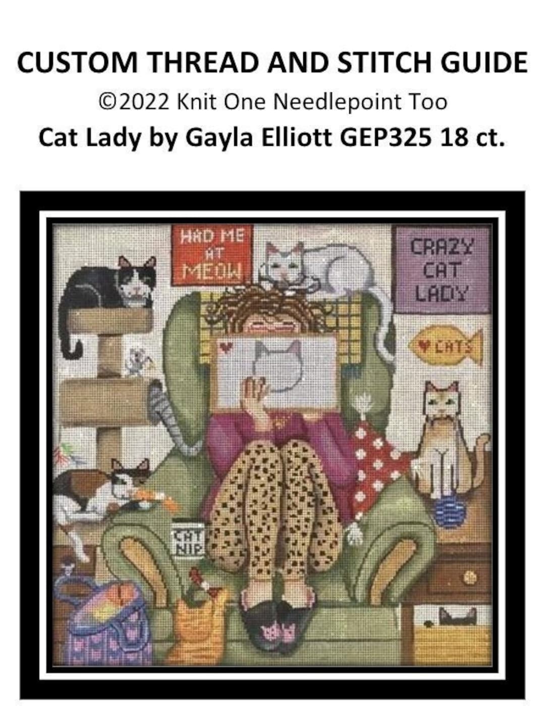 Stitch Guide for Stitching Girl Cat Lady Gep325sg - Etsy