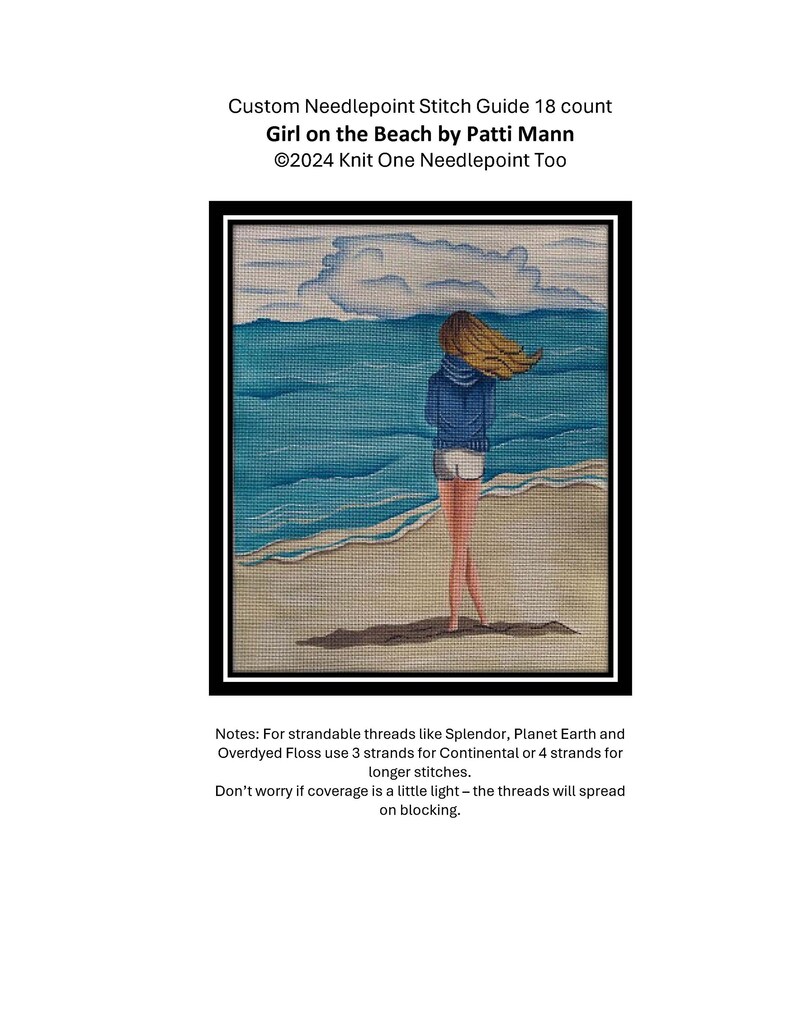 Stitch Guide for Girl on the Beach by Patti Mann Pm20079sg - Etsy