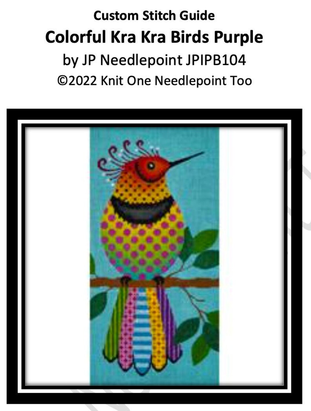 Stitch Guide for Colorful Kra Kra Birds Purple by JP Needlepoint JPIP B104 - Etsy