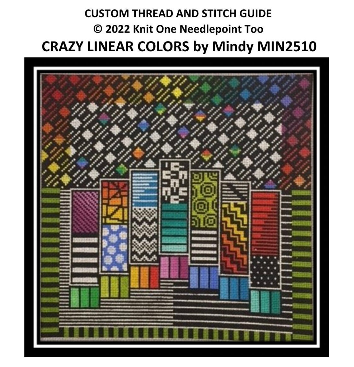 Stitch Guide for Crazy Linear Colors by Mindy Needlepoint MIN2510 - Etsy