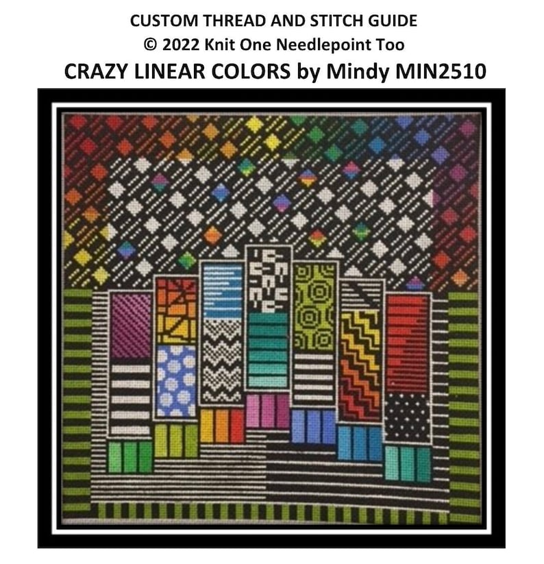 Stitch Guide for Crazy Linear Colors by Mindy Needlepoint MIN2510 - Etsy