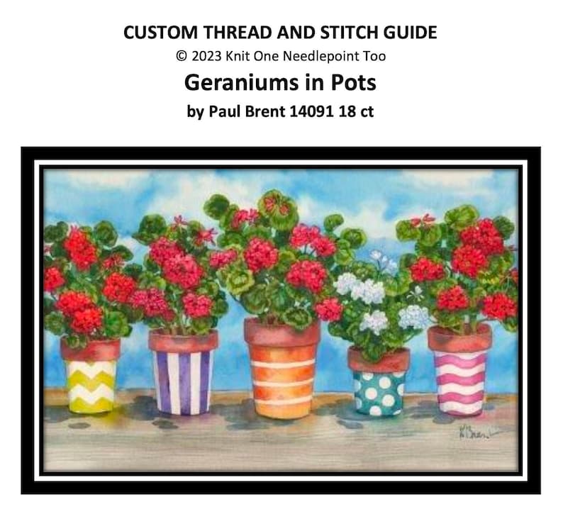 Stitch Guide for Geraniums in Pots by Paul Brent for the Colletion ACOD ...
