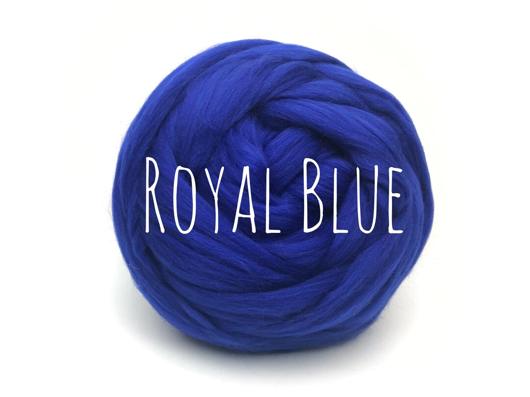 Super Chunky Wool ROYAL BLUE Yarn for Arm Knitting Giant Yarn Jumbo ...