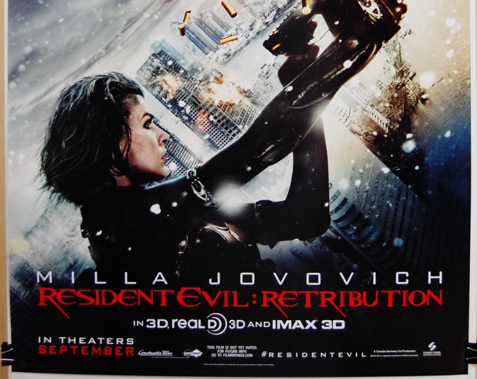 RESIDENT EVIL RETRIBUTION, Original 27x40 Vintage Movie Poster, Evil ...