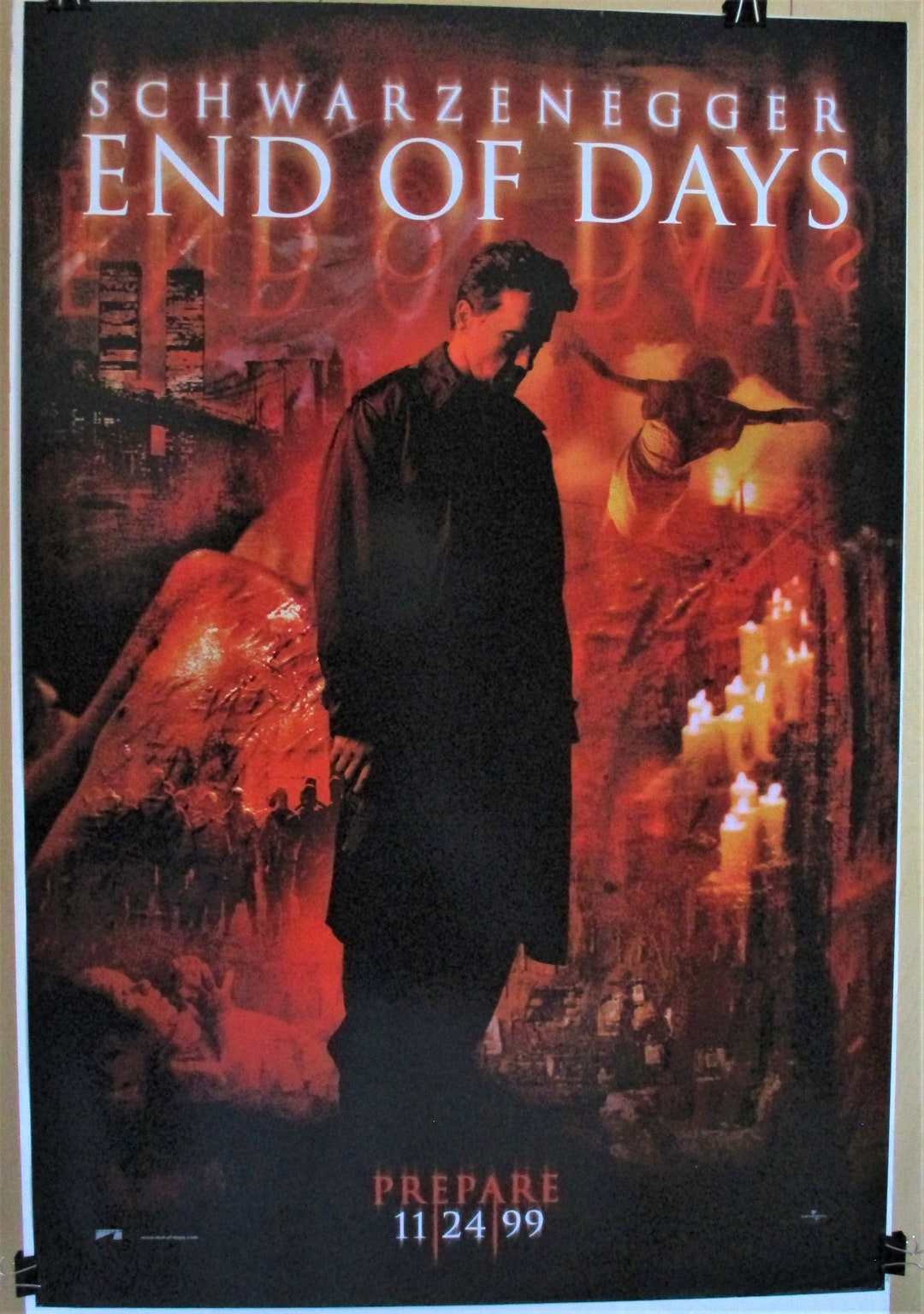 END OF DAYS, Original Rolled 27 X 40 Vintage Movie Poster, Arnold ...
