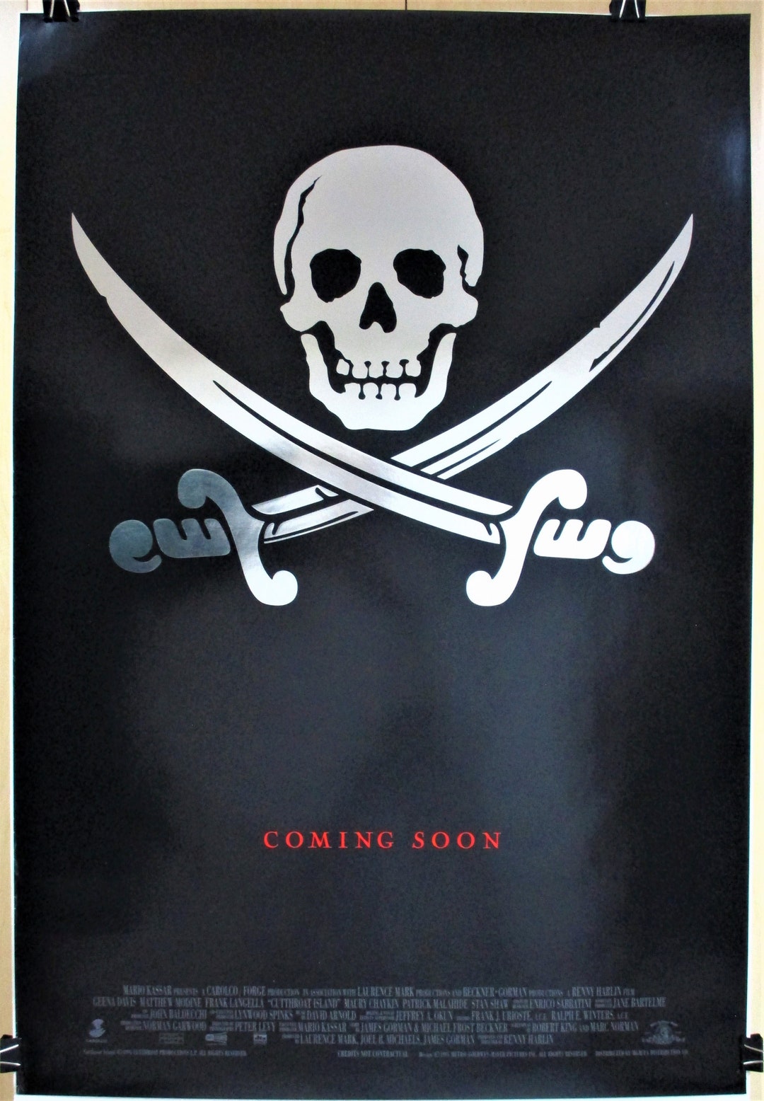 CUTTHROAT ISLAND, 1995 Original Rolled 27 X 40 Movie Poster, Pirate ...