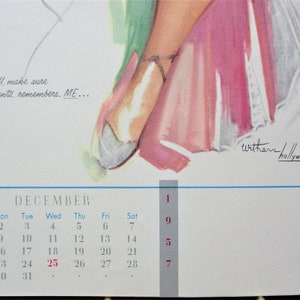 December 1957 Pin-up Page, Ted Withers, Waiting for Santa Calendar Girl ...