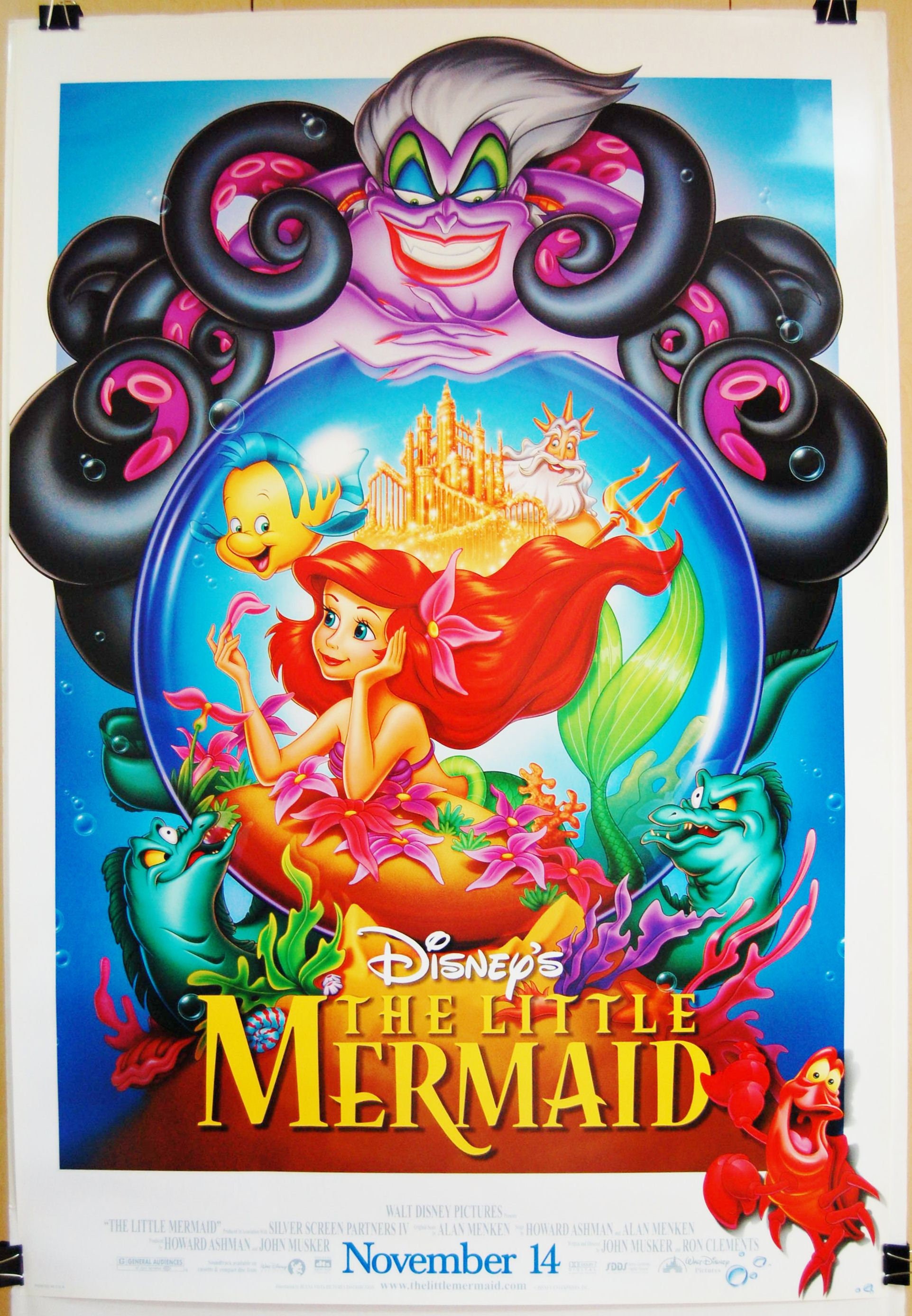 THE LITTLE MERMAID R-1997 Original Movie Poster 27x40 Double - Etsy España