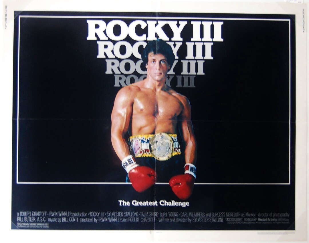 1982 ROCKY III, Original 22x28" Half Sheet Movie Poster Sylvester ...