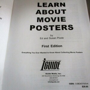 Learn About Movie Posters by Ed and Susan Poole, First Edition ...