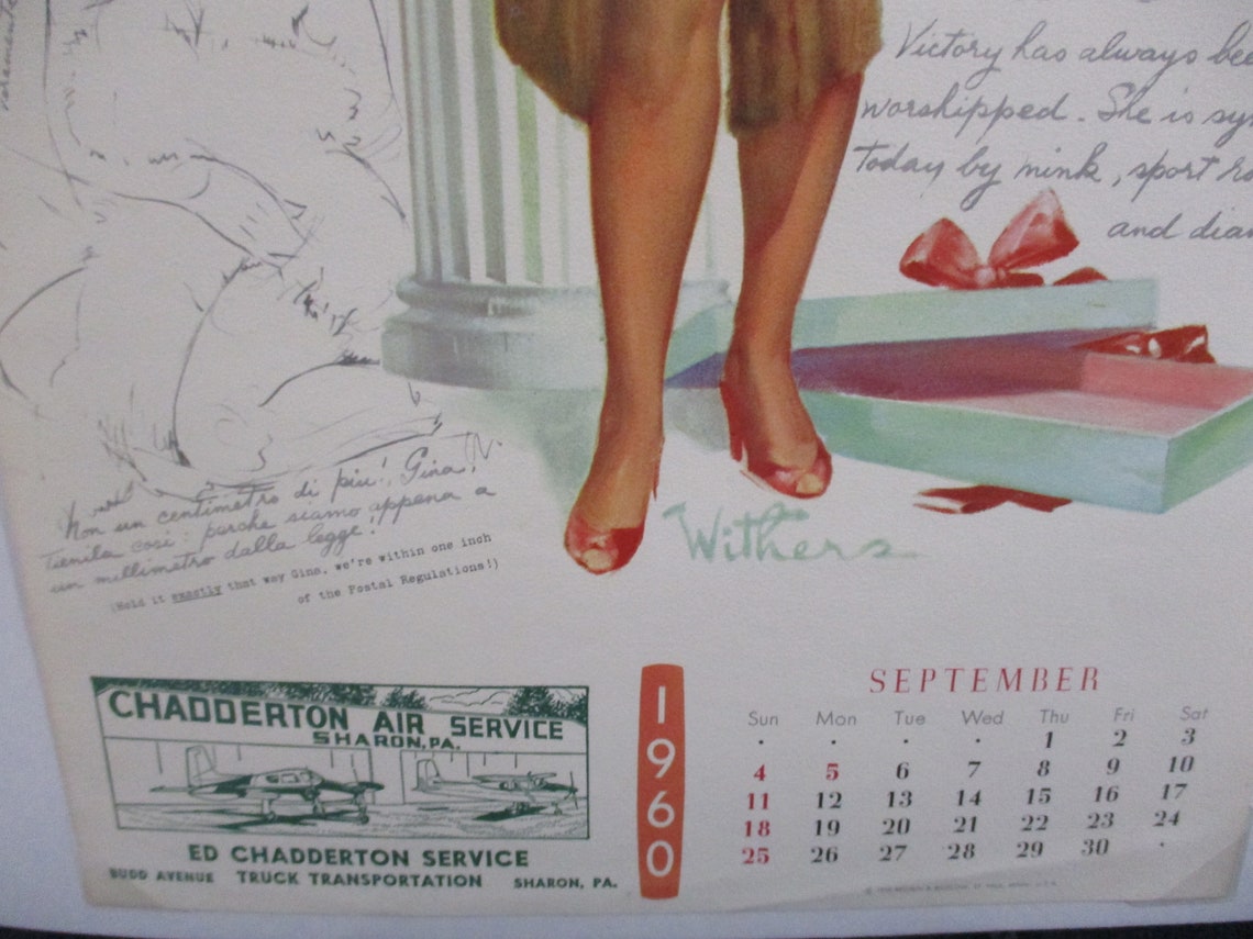 September 1960 Pin-up Page Ted Withers Nike Goddess of - Etsy