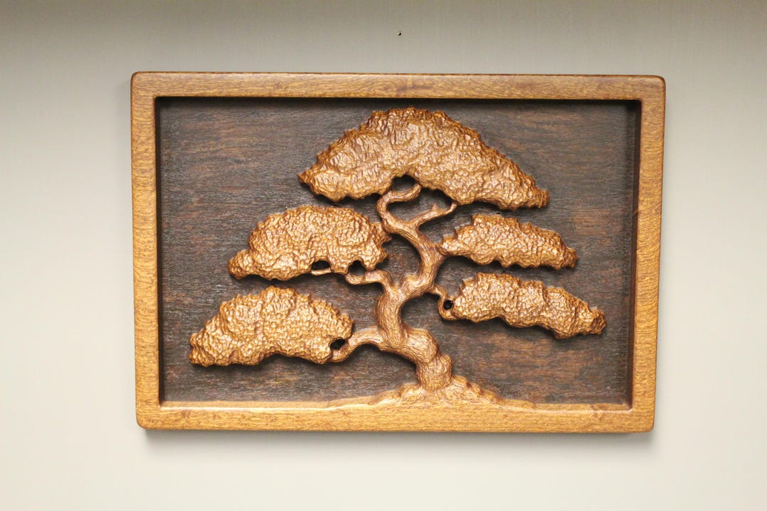 Bonsai Tree Wood Carving #1 - Etsy