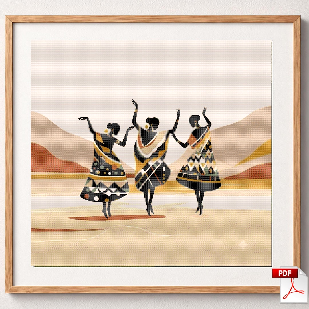 African Women Dancing Cross Stitch Pattern (PDF Download) - Etsy