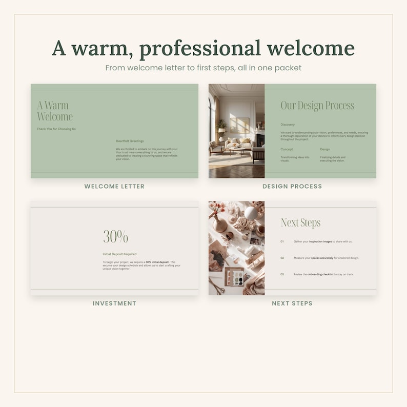 Interior Design Welcome Packet, Editable Canva Client Onboarding ...