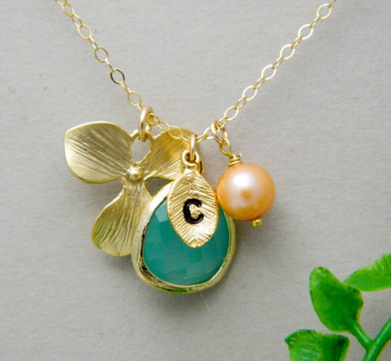 Mothers Day Gift Monogram Necklace Initial Necklace - Etsy