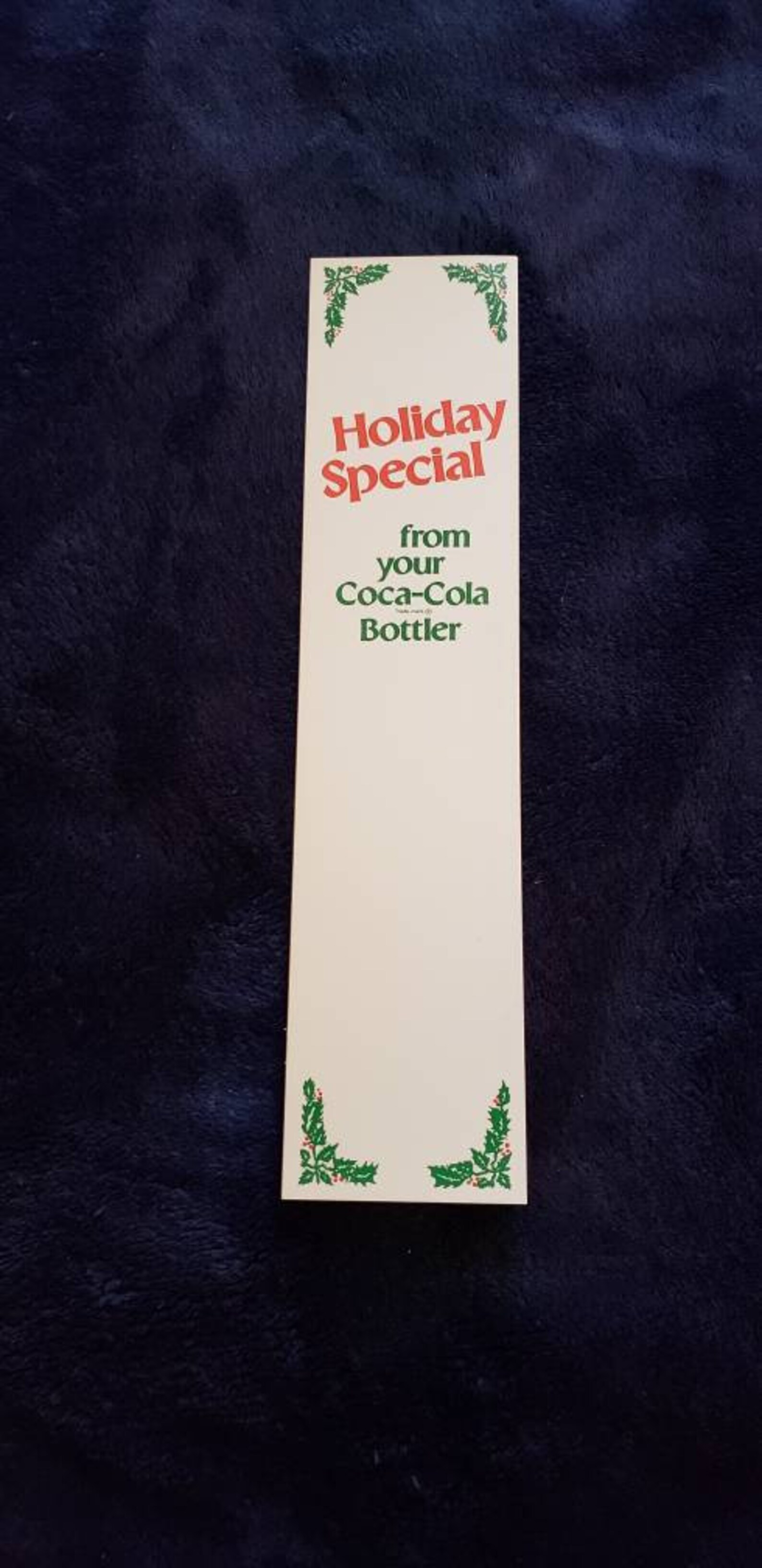 Coca-cola Bottler Card Stock Insert Promoting a Holiday - Etsy