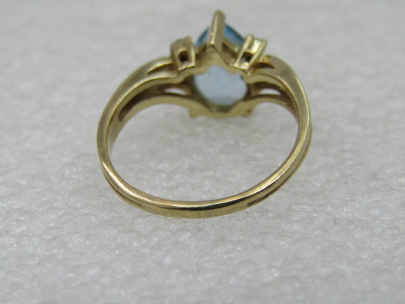 Vintage 10KT Dason Blue Topaz Diamond Ring Sz. 7. Appx. - Etsy