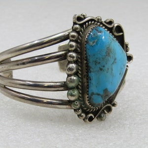 Vintage Sterling Navajo Turquoise Cuff Bracelet, L.N. Leander Nezzie - Etsy