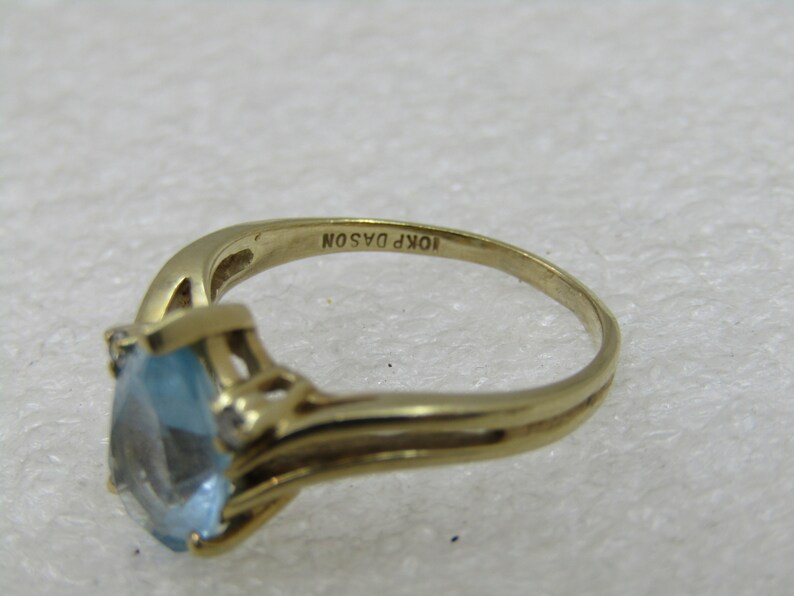 Vintage 10KT Dason Blue Topaz Diamond Ring Sz. 7. Appx. - Etsy