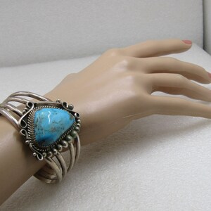 Vintage Sterling Navajo Turquoise Cuff Bracelet, L.N. Leander Nezzie - Etsy